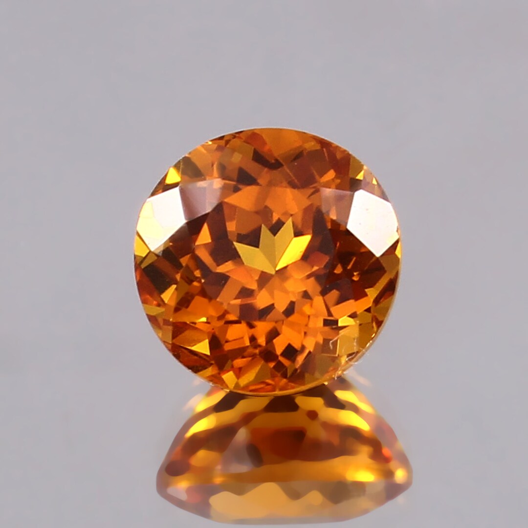 Aaa Ceylon Orange Sapphire 8mm Round Loose Gemstone Etsy 1946