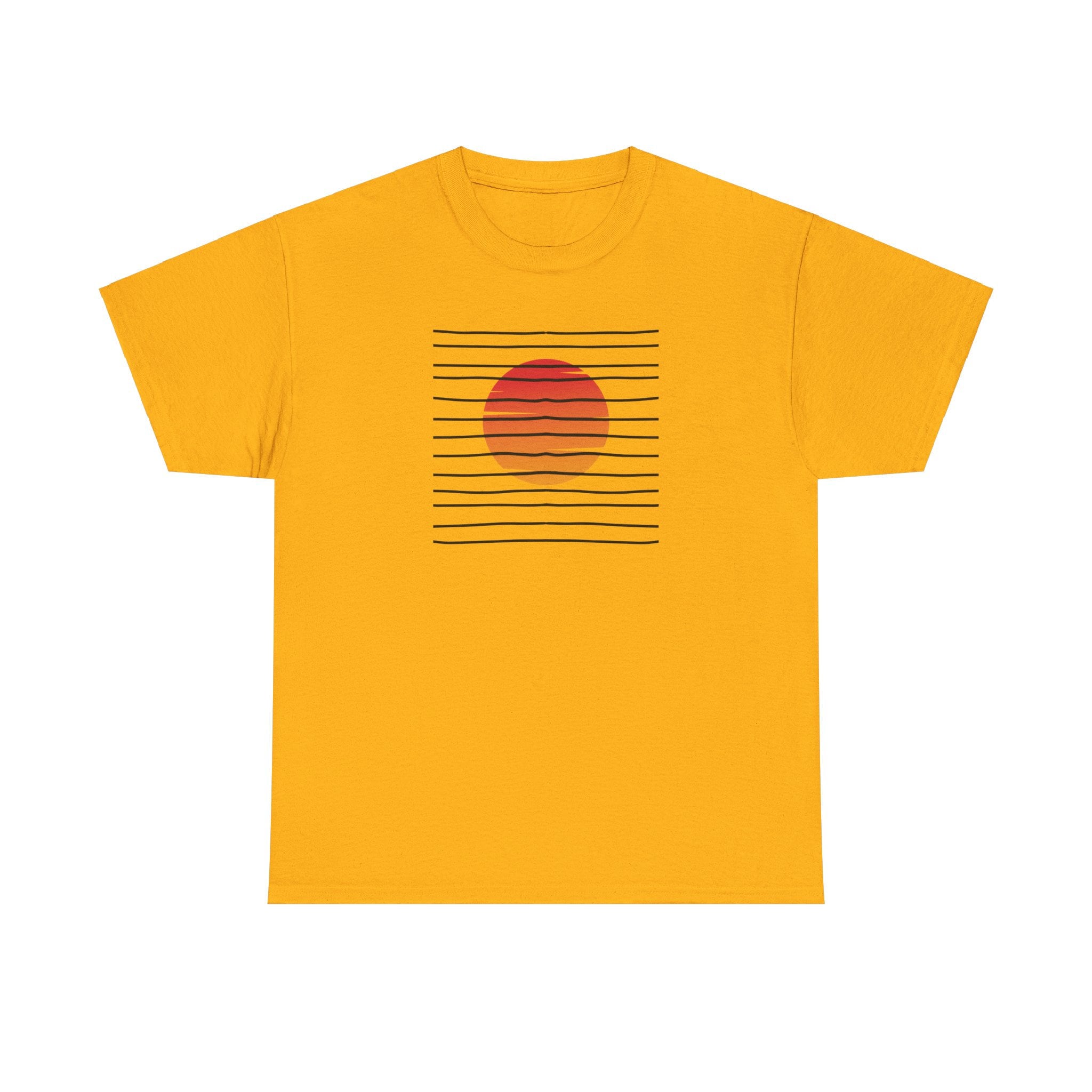 Graphic Sunrise Tshirt Sun Behind Window Striped Geometric Pattern ...