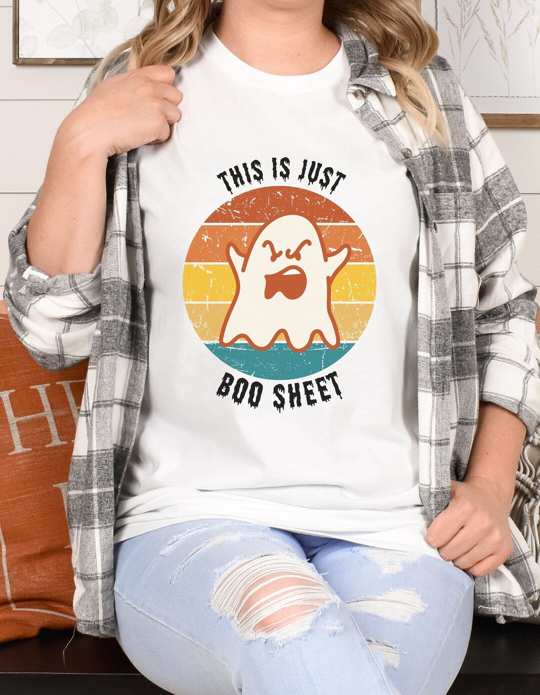 This is Just Boo Sheet Halloween Tshirt, Boo T Shirt, Halloween Retro ...