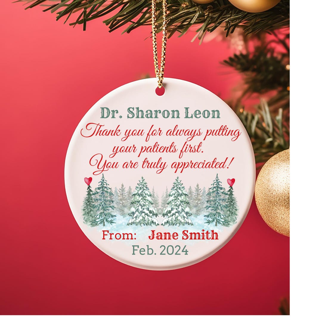 Christmas Personalized Thank You Ornament Resident Dr Caregiver Gift ...