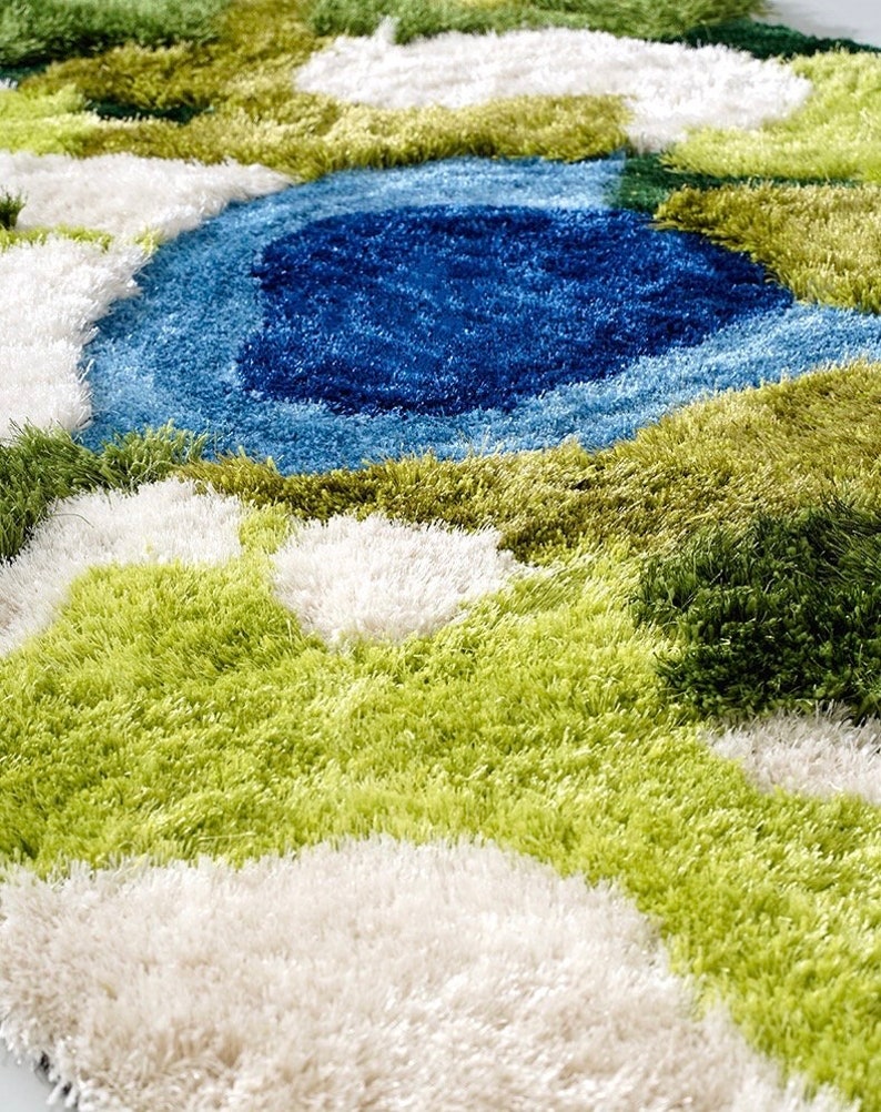 Realistic 3d Large Moss Rug With Pond Meadow Rug Garden - Etsy