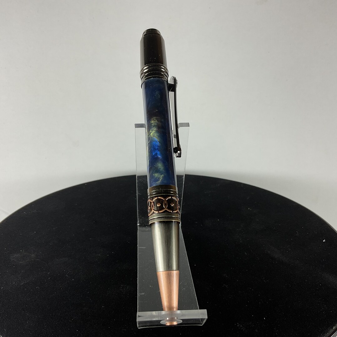 MIDNIGHT BLUE & GREEN , Acrylic ,elegant Prox, Twist Ink Pen - Etsy