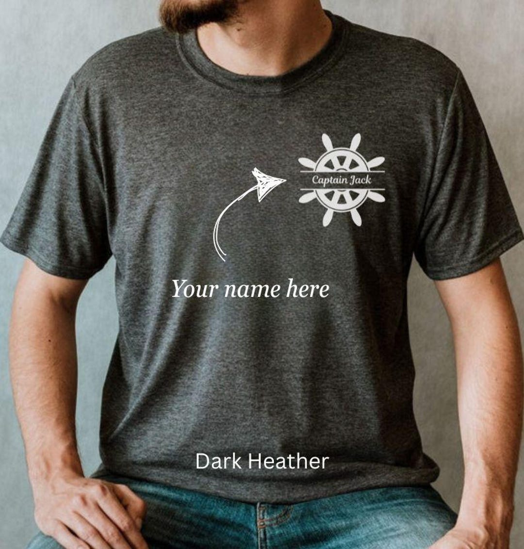 Personalized Captain Ship Wheel T-shirt, Custom Gift for Sailor, Boat ...