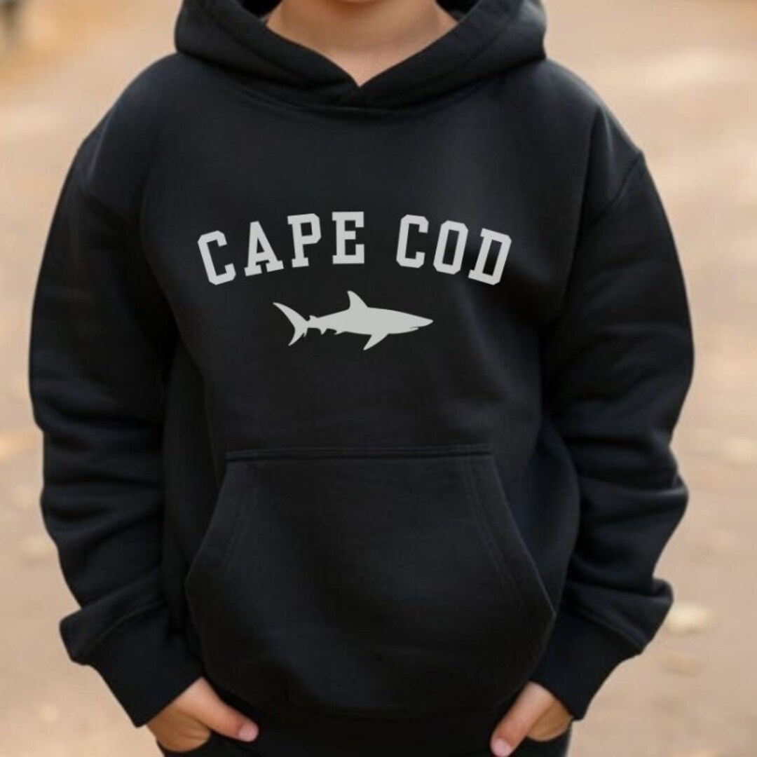 Kids Cape Cod Shark Hooded Sweatshirt, Youth Hoodie for Cape Lovers ...