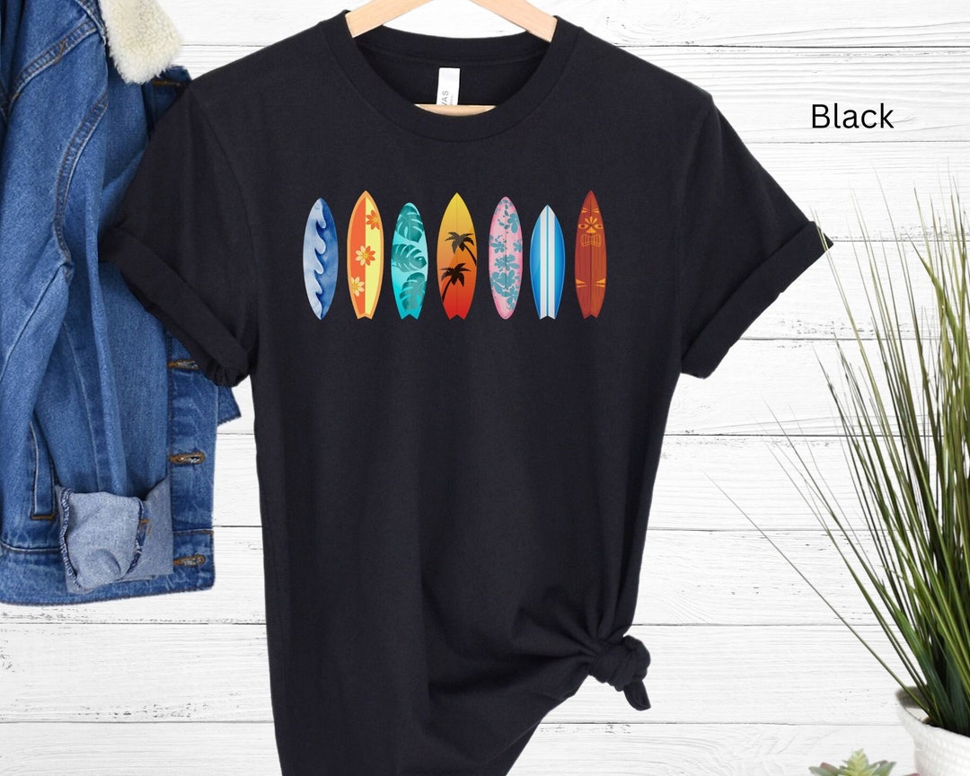 Colorful Surfboards Unisex Tshirt, Summer Beach Vacation Shirt, Gift ...
