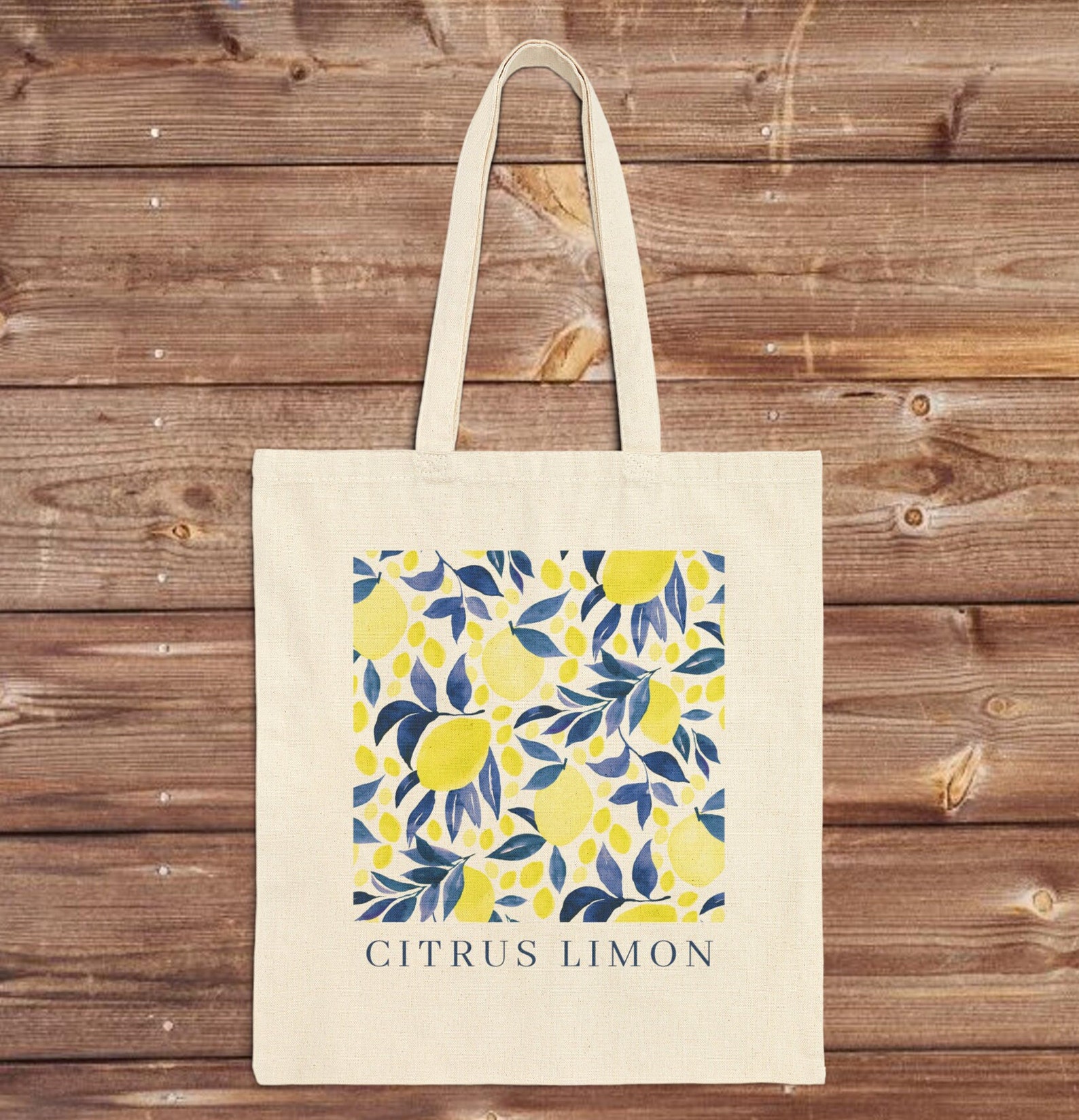Citrus Limon Cotton Canvas Tote Bag, Lemon Shopping Bag, Summer ...
