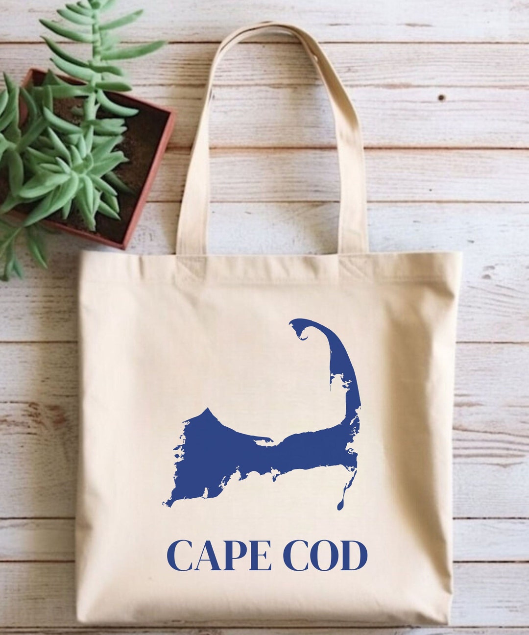Cape Cod Cotton Canvas Tote Bag, Cape and Islands Beach House Gift ...