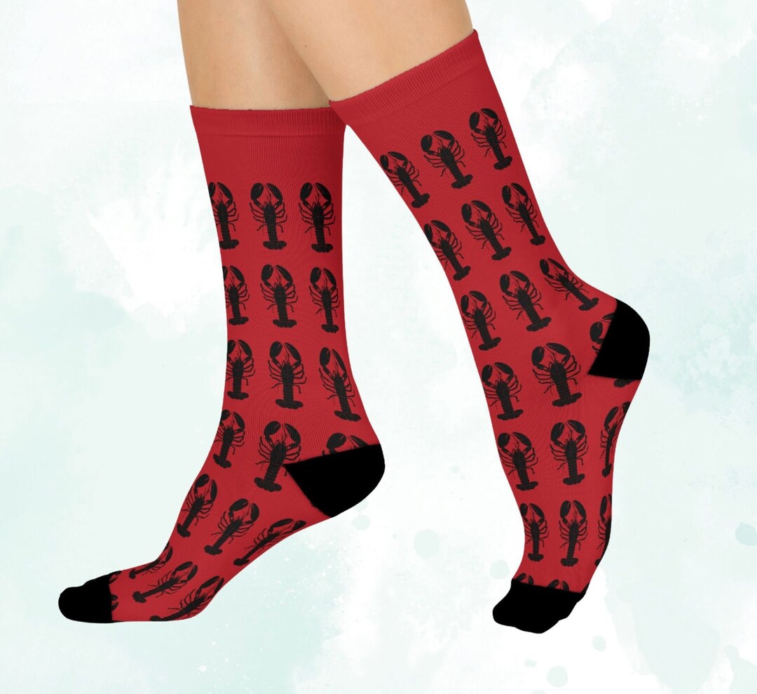 Lobster Cushioned Crew Socks, Novelty Socks for Women and Men, Lobster ...