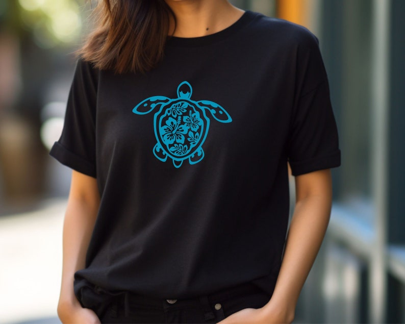 Sea Turtle Hibiscus Tropical Beach Vacation Unisex T-shirt, Cute ...