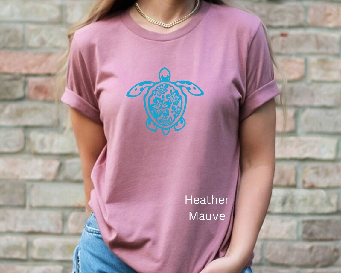 Sea Turtle Hibiscus Tropical Beach Vacation Unisex T-shirt, Cute ...