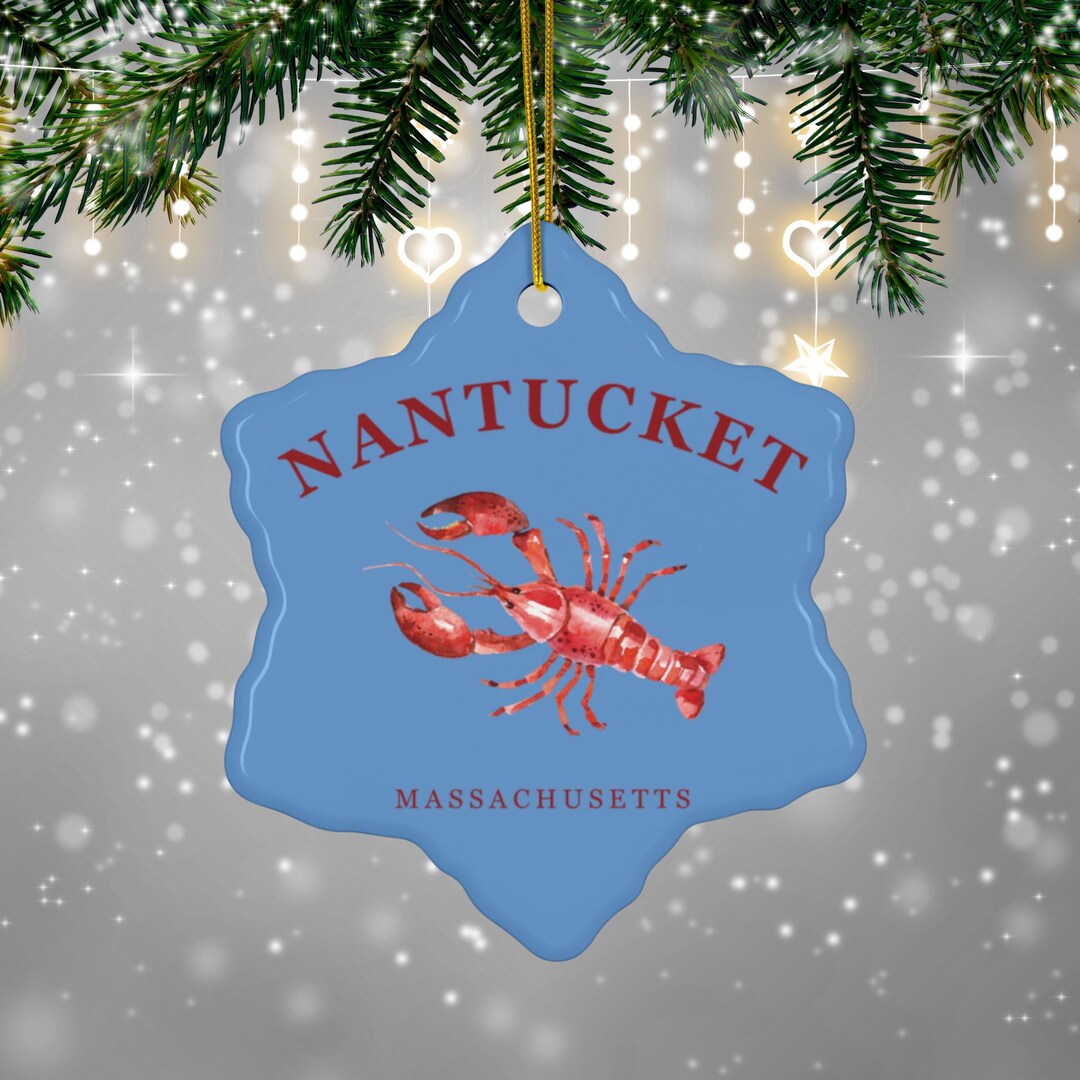 Nantucket Lobster Ornament: Coastal Christmas Tree Decoration, 2-sided ...