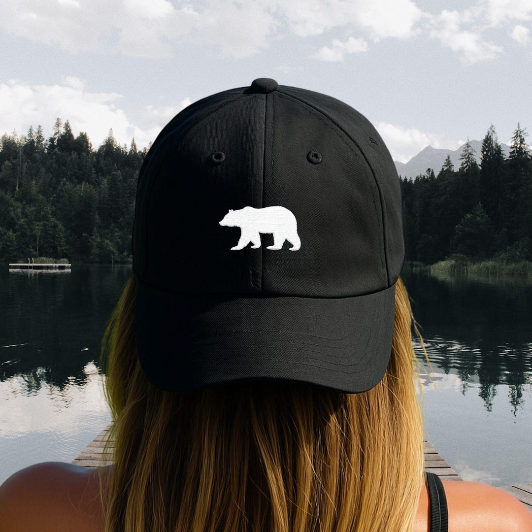 Embroidered Bear Cap, Wildlife Classic Baseball Cap, Camping Vacation ...