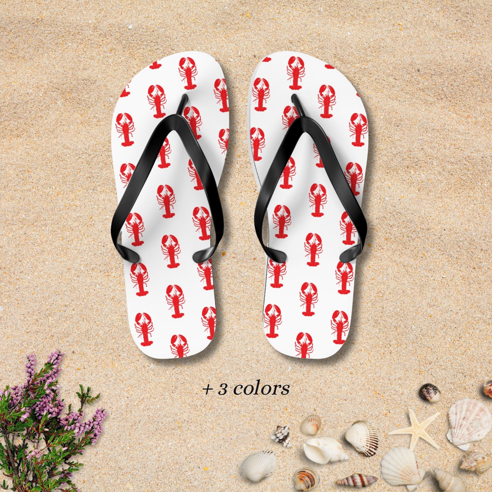 Lobster Flip Flops, Summer Casual Footwear, Lobster Flips for Men and ...