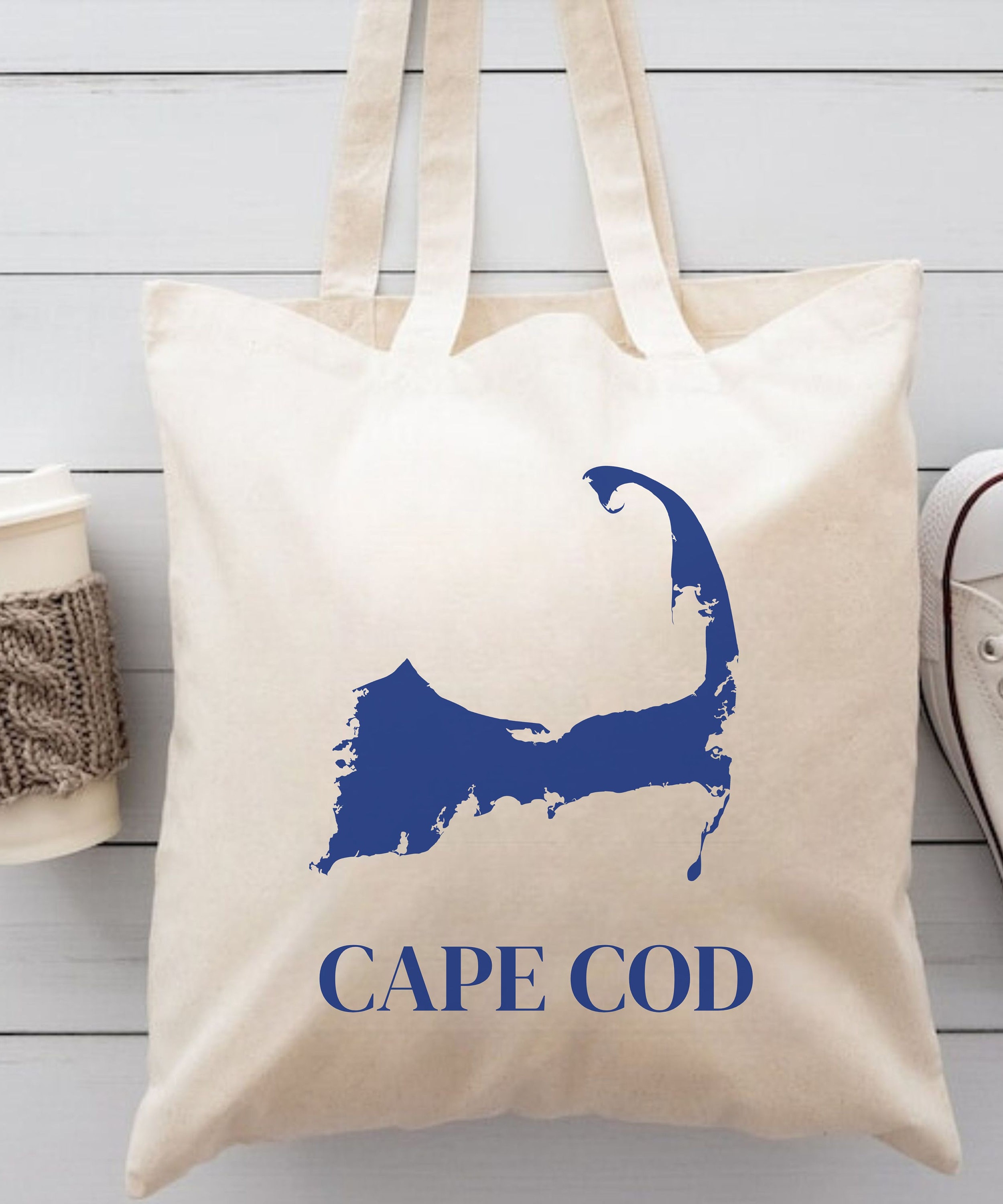 Cape Cod Cotton Canvas Tote Bag, Cape and Islands Beach House Gift ...