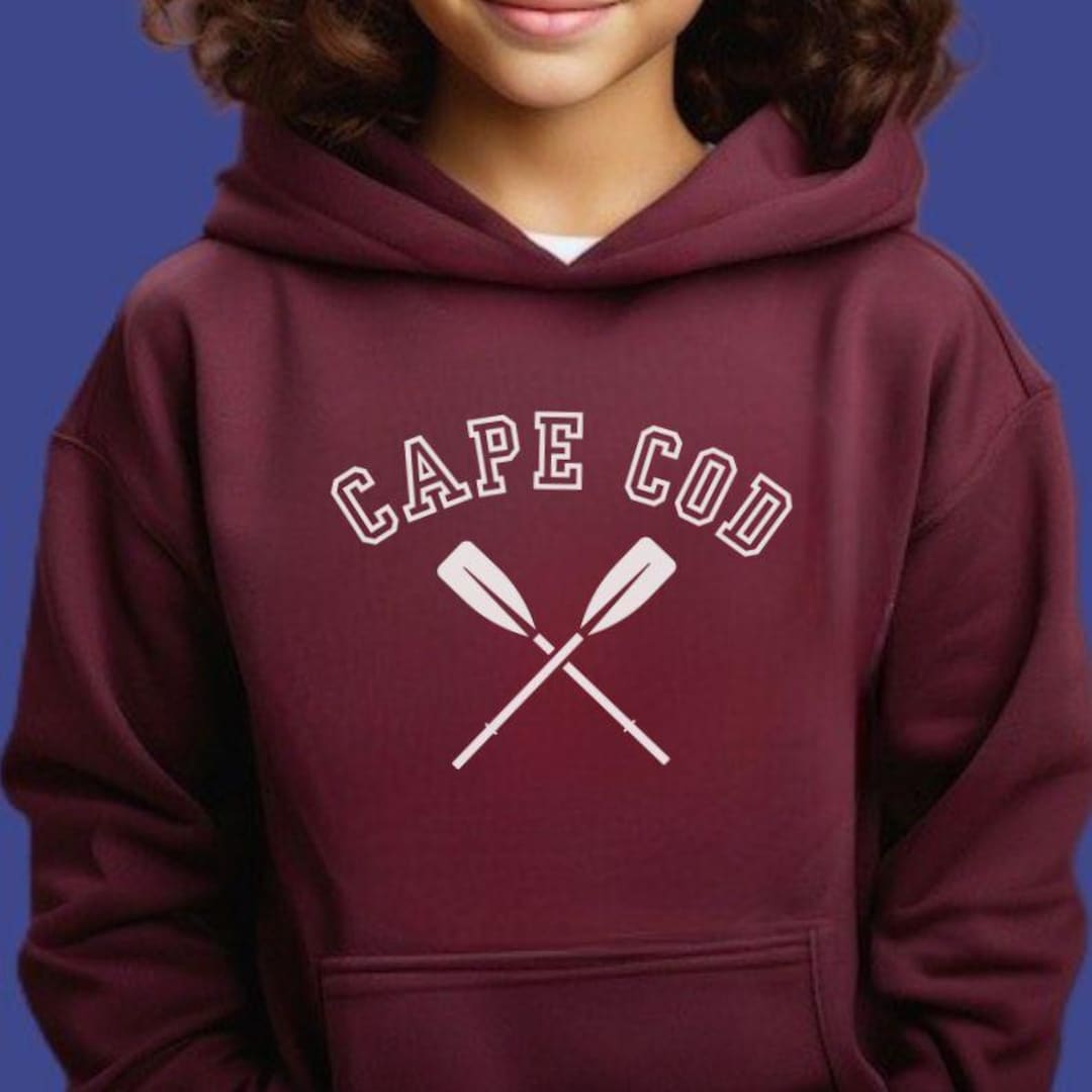 Kids Cape Cod Crossed Oars Hooded Sweatshirt, Youth Sweatshirt for Cape ...