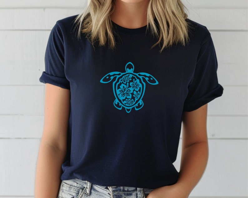 Sea Turtle Hibiscus Tropical Beach Vacation Unisex T-shirt, Cute ...