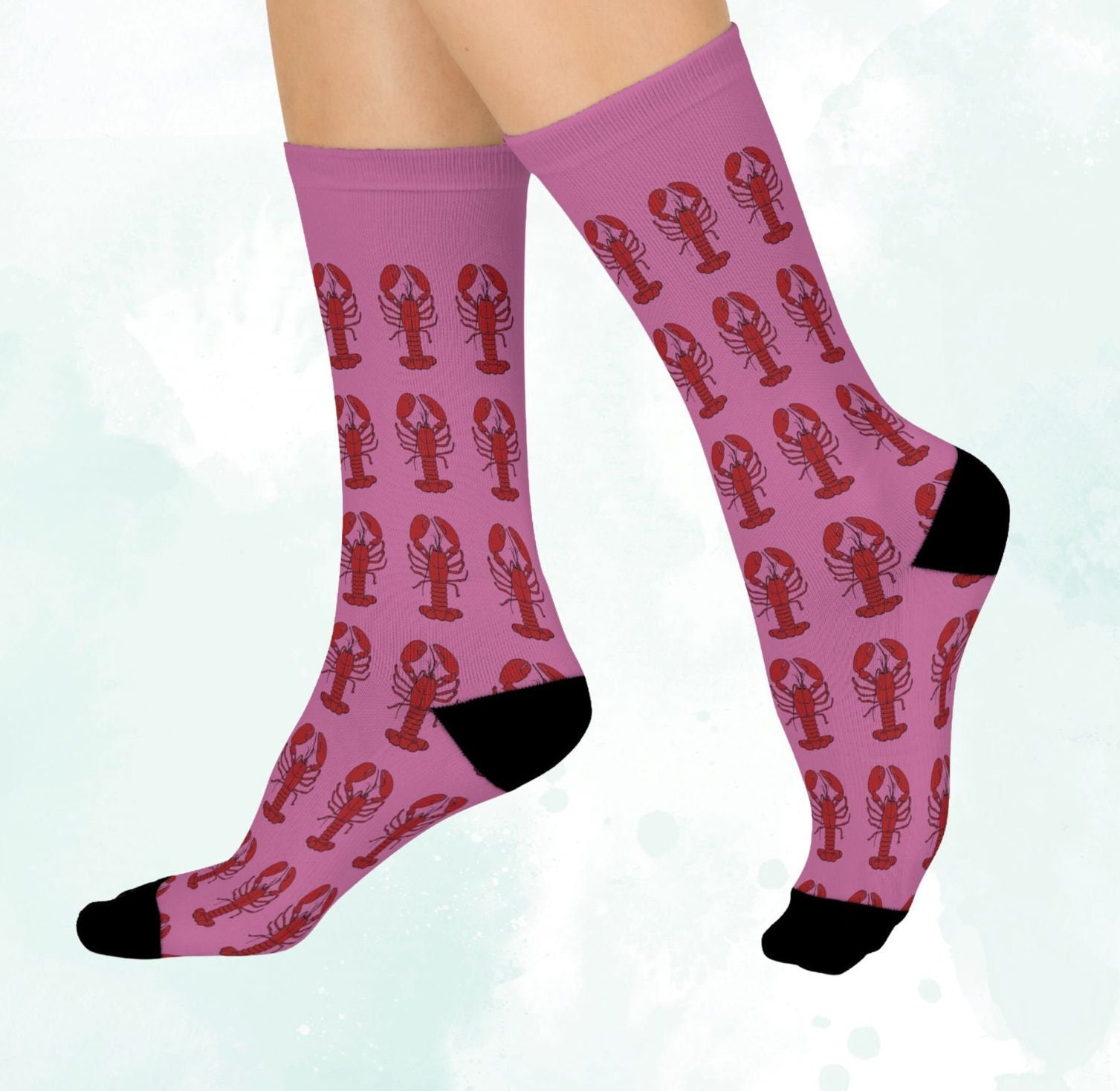 Lobster Cushioned Crew Socks, Novelty Socks for Women and Men, Lobster ...