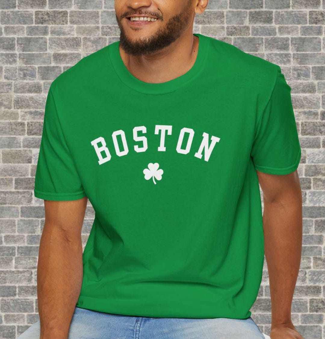 Boston Shamrock T-shirt, Summer Vacation Beach Shirt, Boston Irish ...
