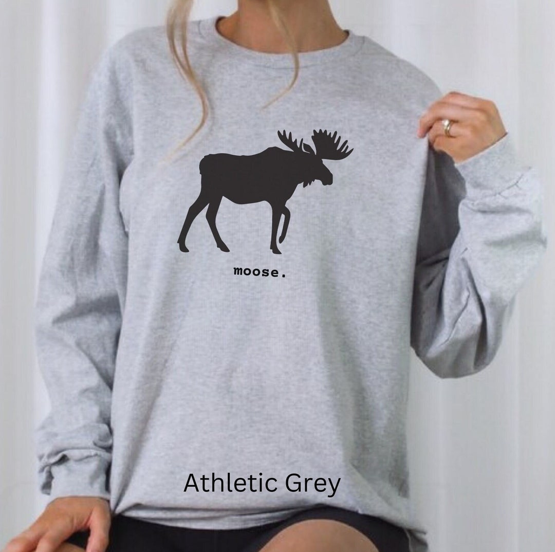 Moose Long Sleeve Tee, Camping Shirt, Gift for Hikers, Moose Lover ...