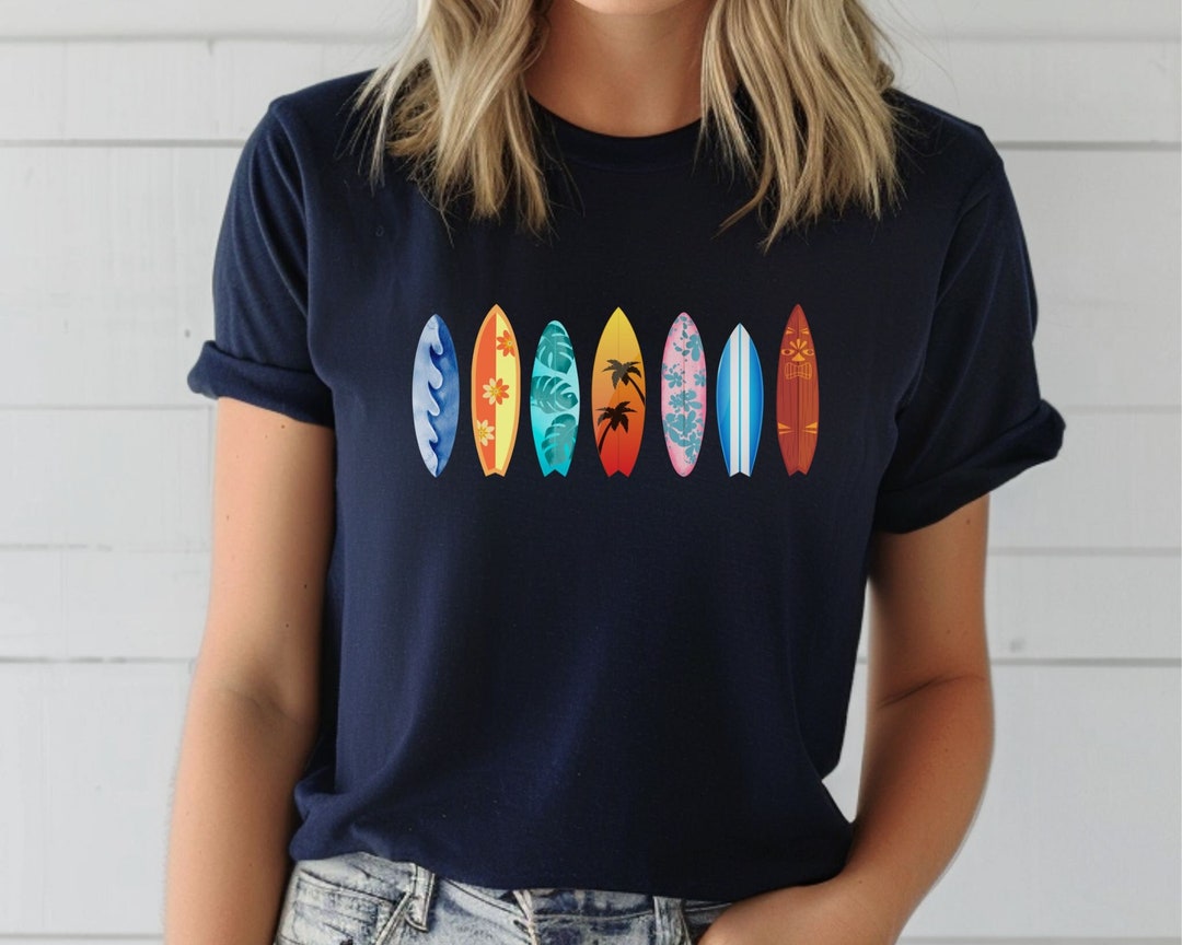 Colorful Surfboards Unisex Tshirt, Summer Beach Vacation Shirt, Gift ...