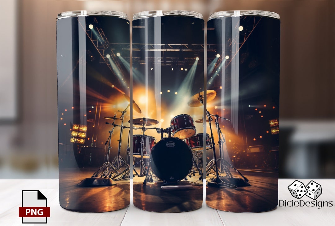 Music Tumbler Wrap, Sublimation Png, Drums Skinny Wrap - Etsy