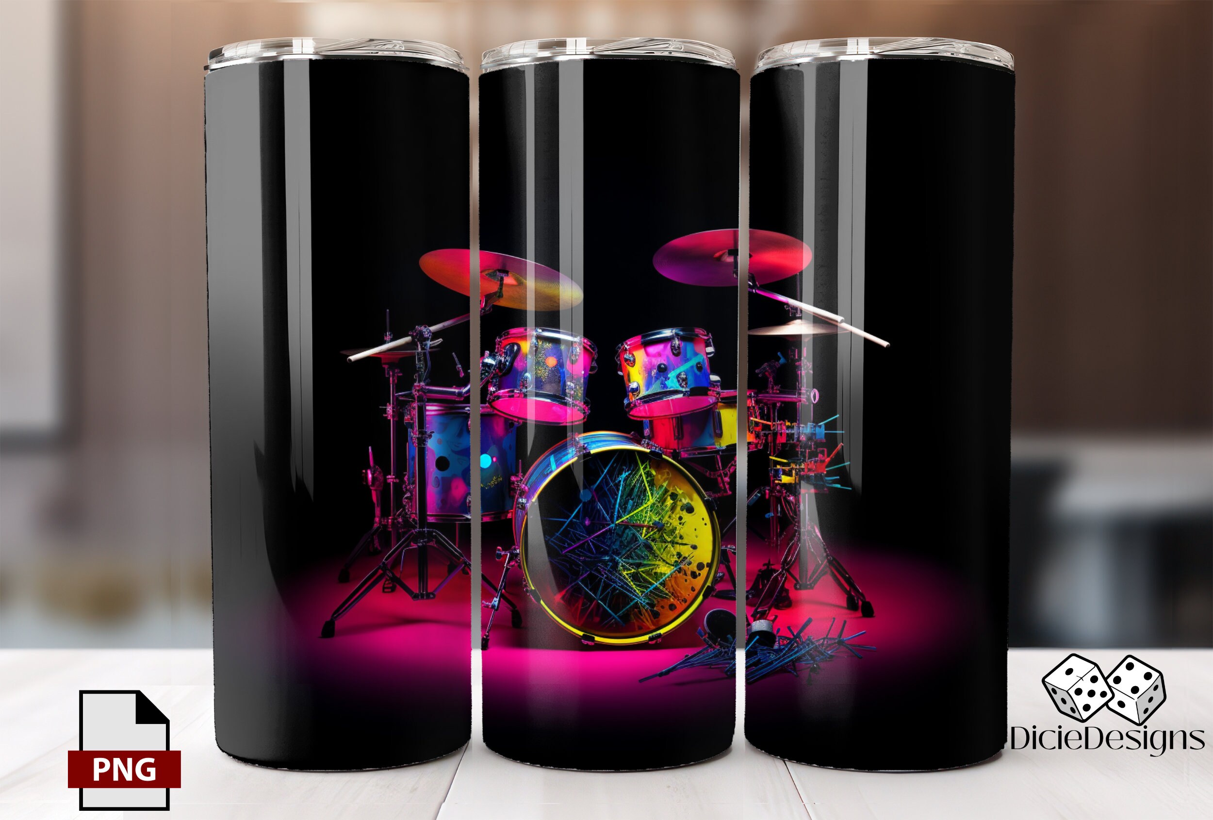 Music Tumbler Wrap, Sublimation Png, Drums Skinny Wrap - Etsy