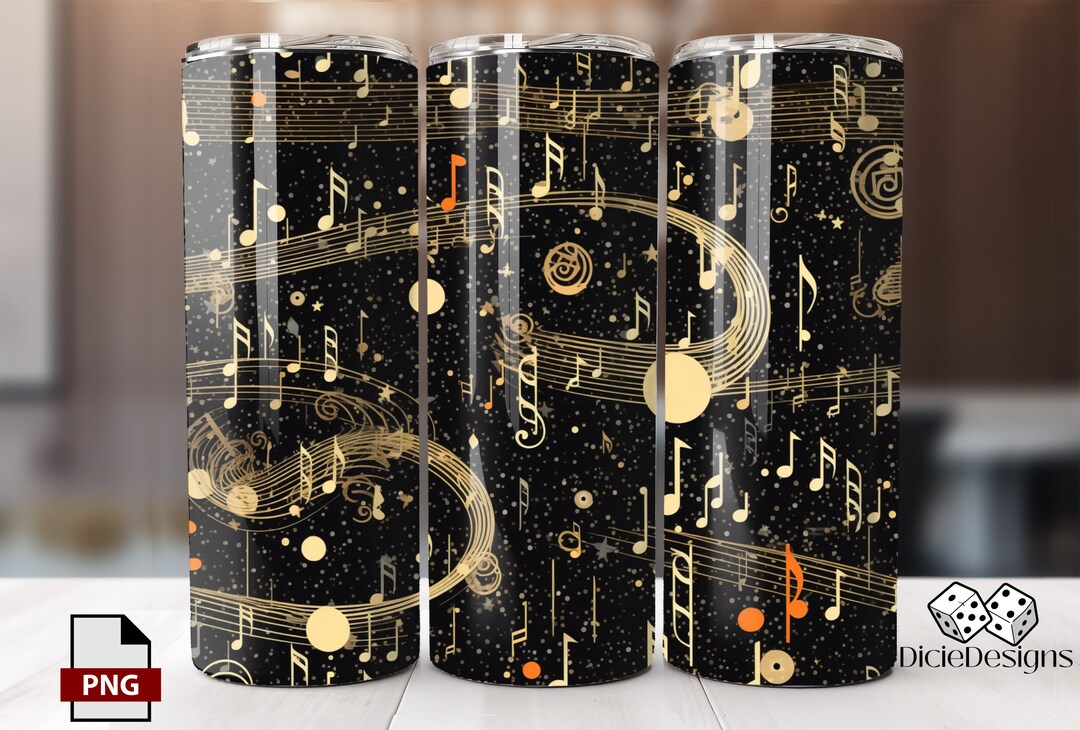 Music Tumbler Wrap, Band Tumbler, Music Sublimation Png, Music Notes ...