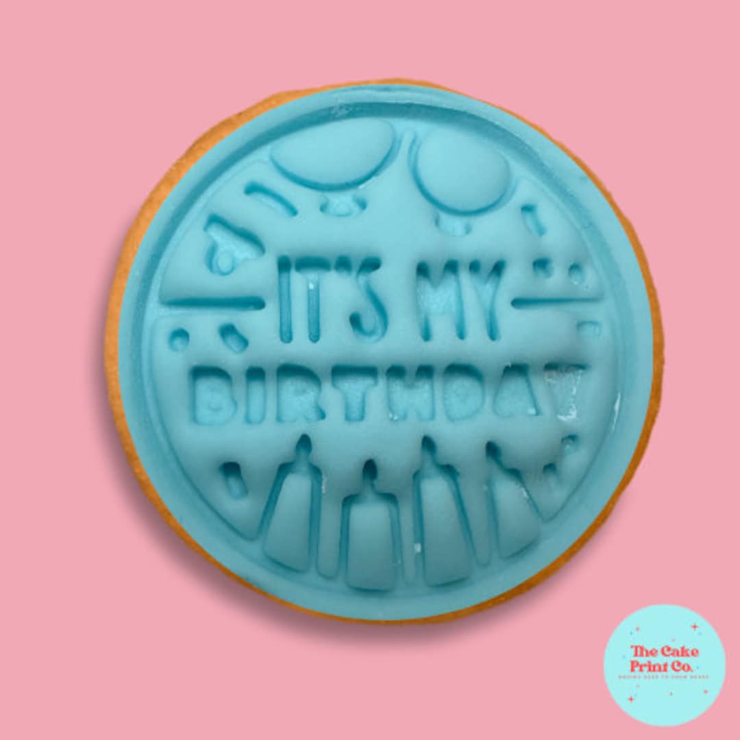 It's My Birthday Happy Birthday Cake Stamp Cookie Stamp - Etsy