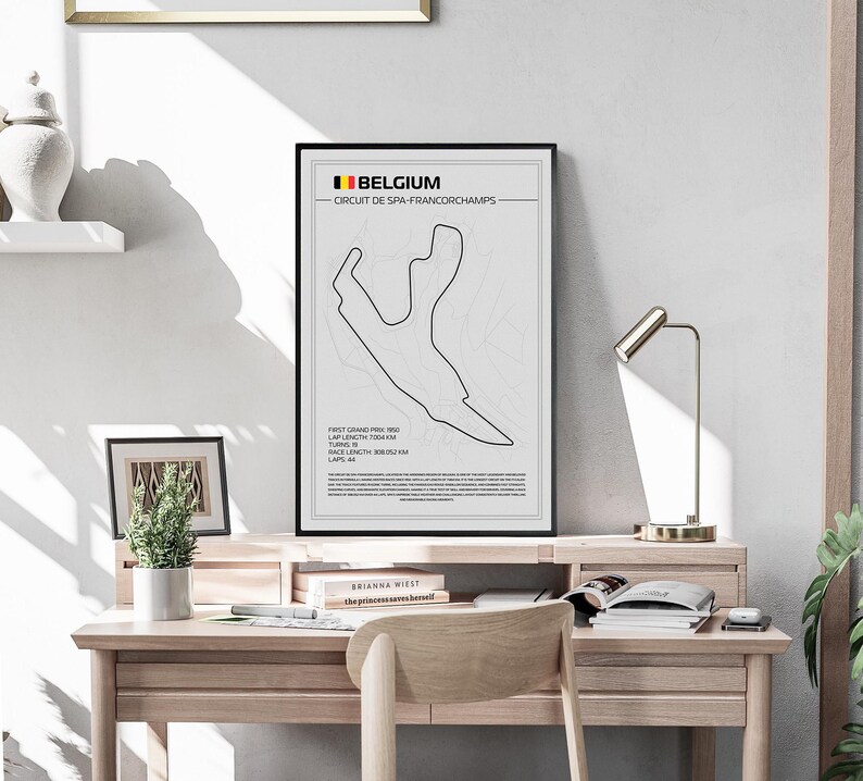 F1, Belgium, Circuit of Spa-francorchamps, Printable Wall Art Decor ...