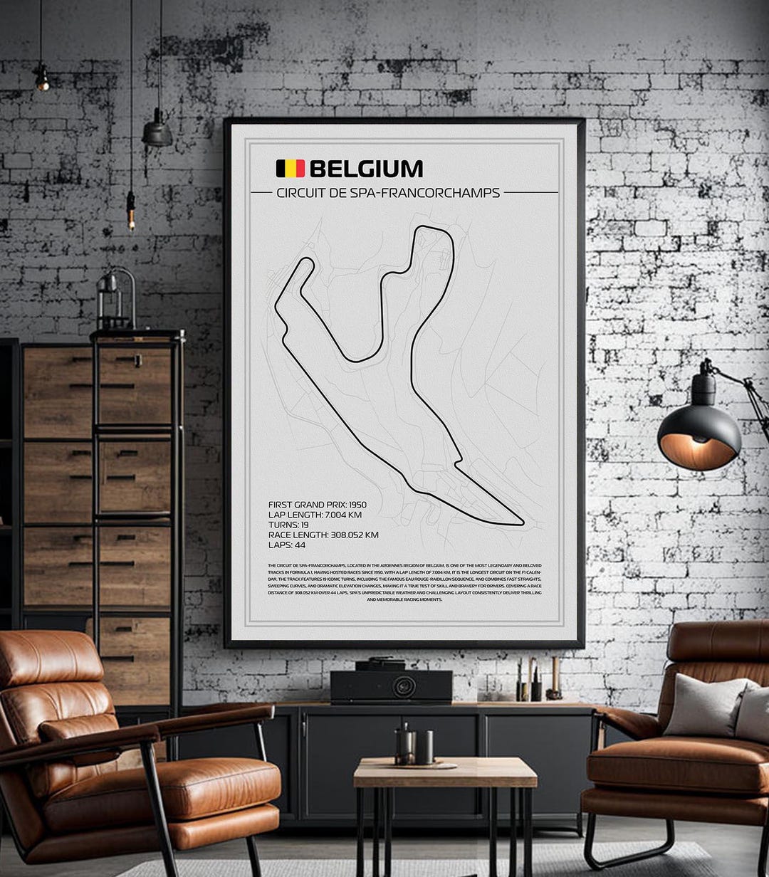 F1, Belgium, Circuit of Spa-francorchamps, Printable Wall Art Decor ...