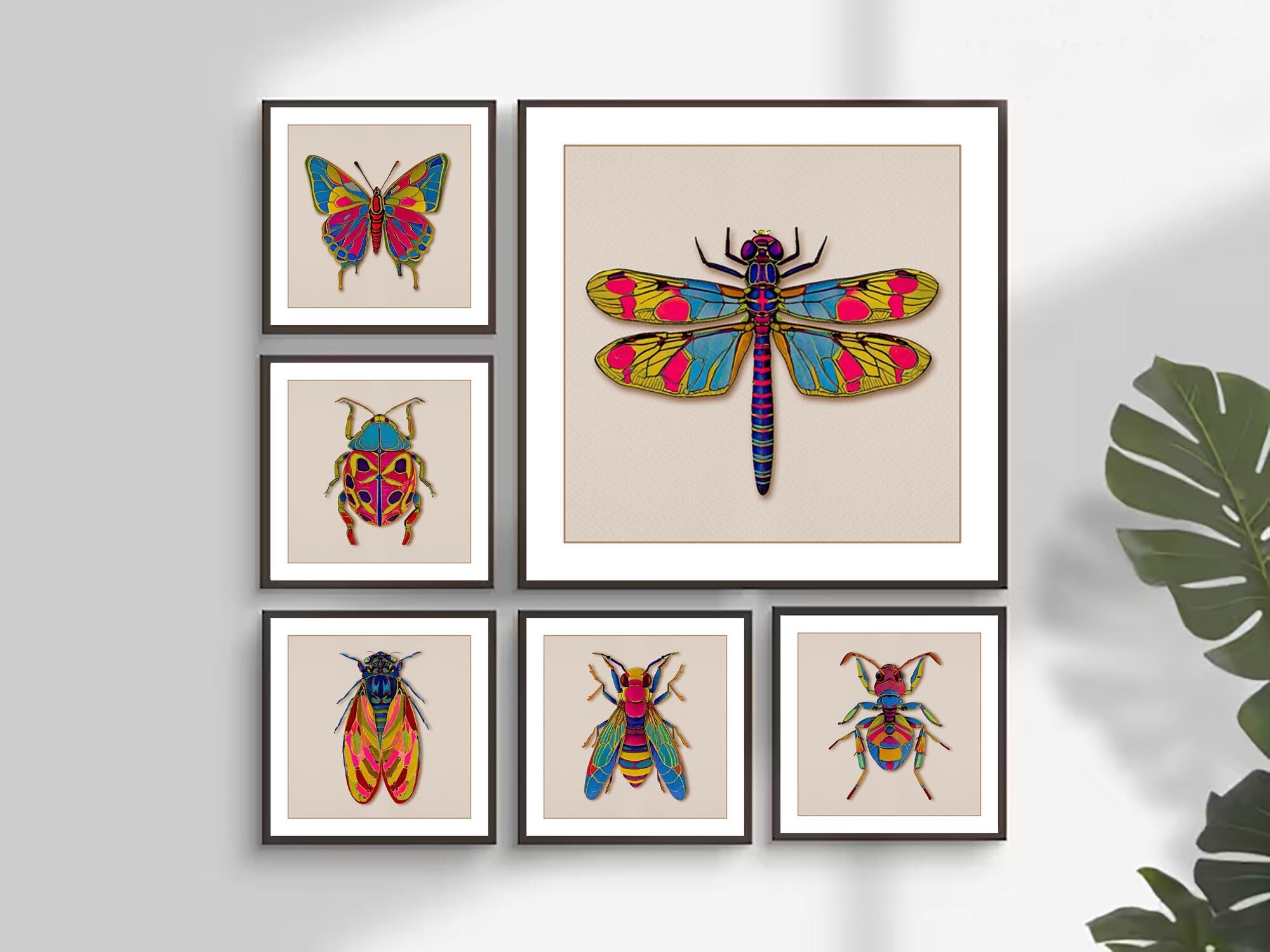 Vintage Insect Print Set of 6 Insect Prints, Bugs Prints, Wall Art ...