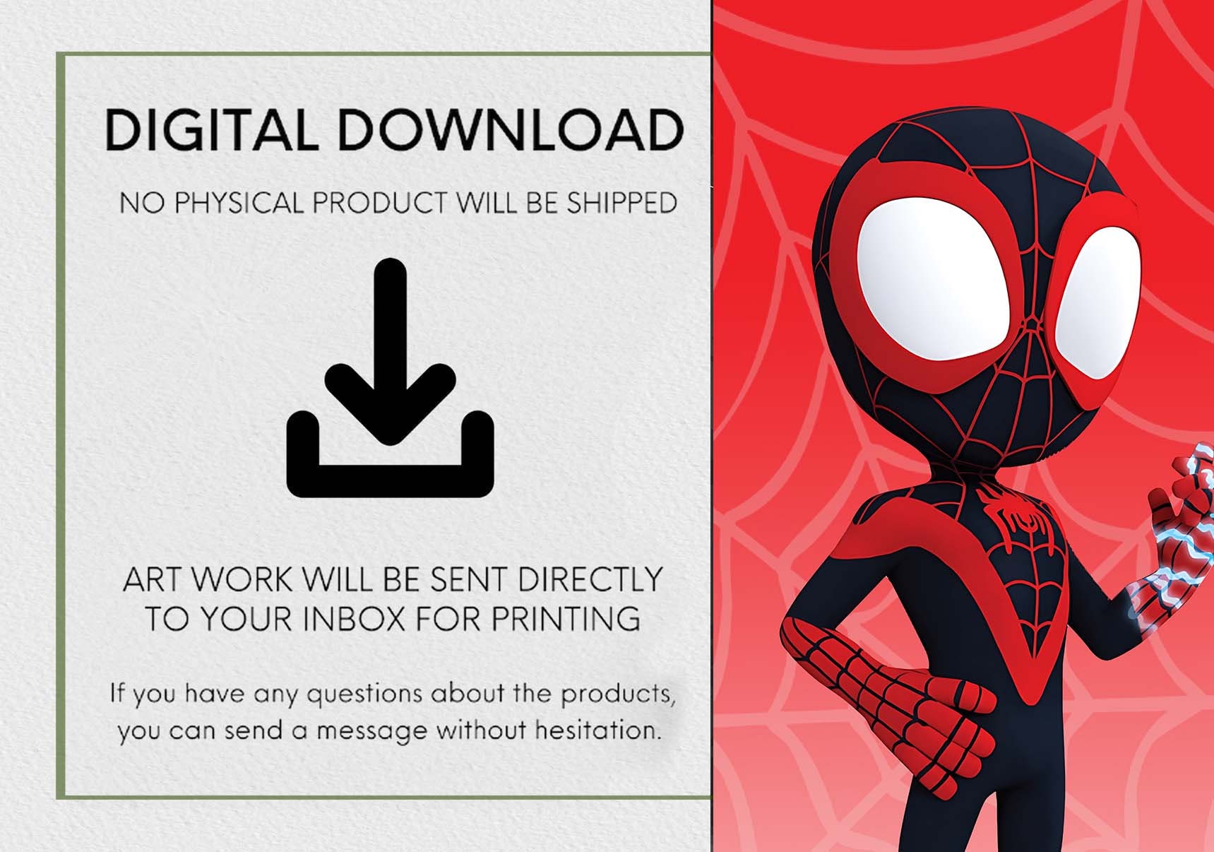 3 Spidey and Friends Poster Set, Spiderman Nursery Art Ghost Spidey ...
