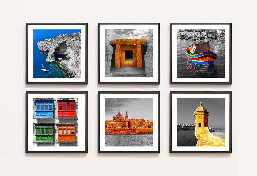 7 Landmark Art Paintings, Malta Travel Gift, Printable Poster, Digital ...