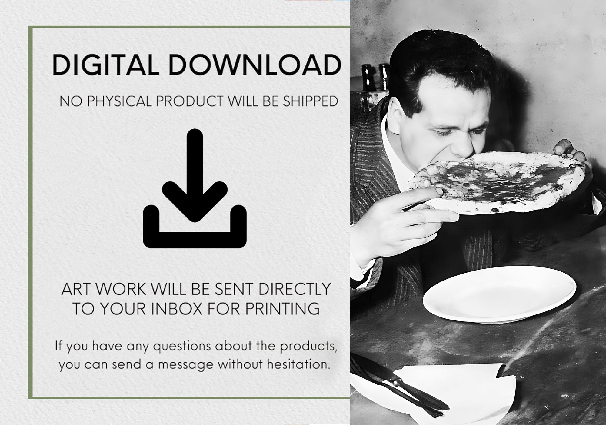 Vintage Italy Food Black and White, Set of 12 Printable Bundles ...