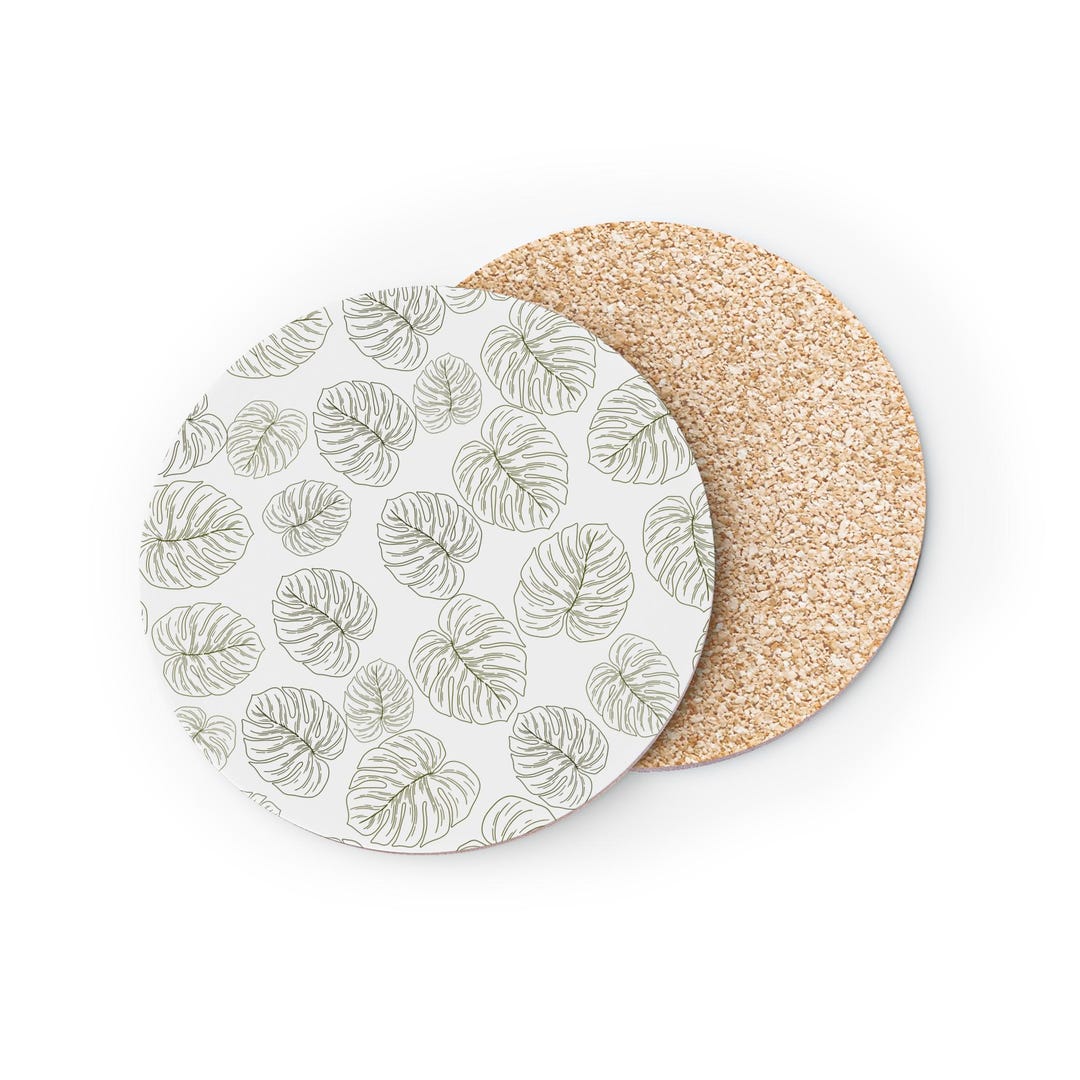 Monstera Coasters, Tropical Drink Coasters, Green Leaf Coasters, Plant ...