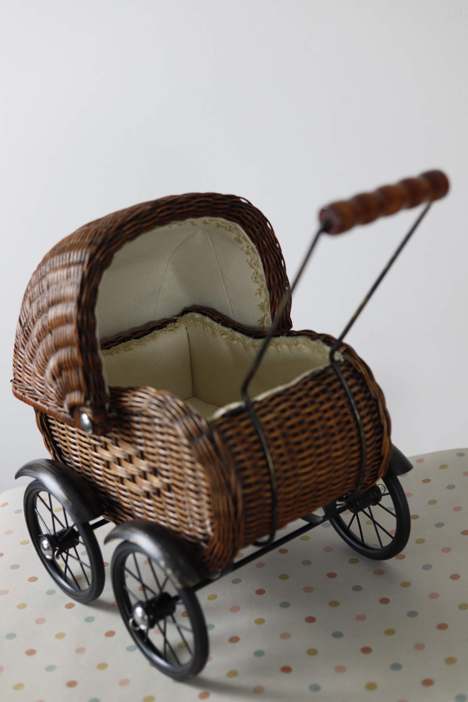 Wicker Doll Stroller. Heritage Doll Stroller. Rattan Doll Pram. Wicker ...