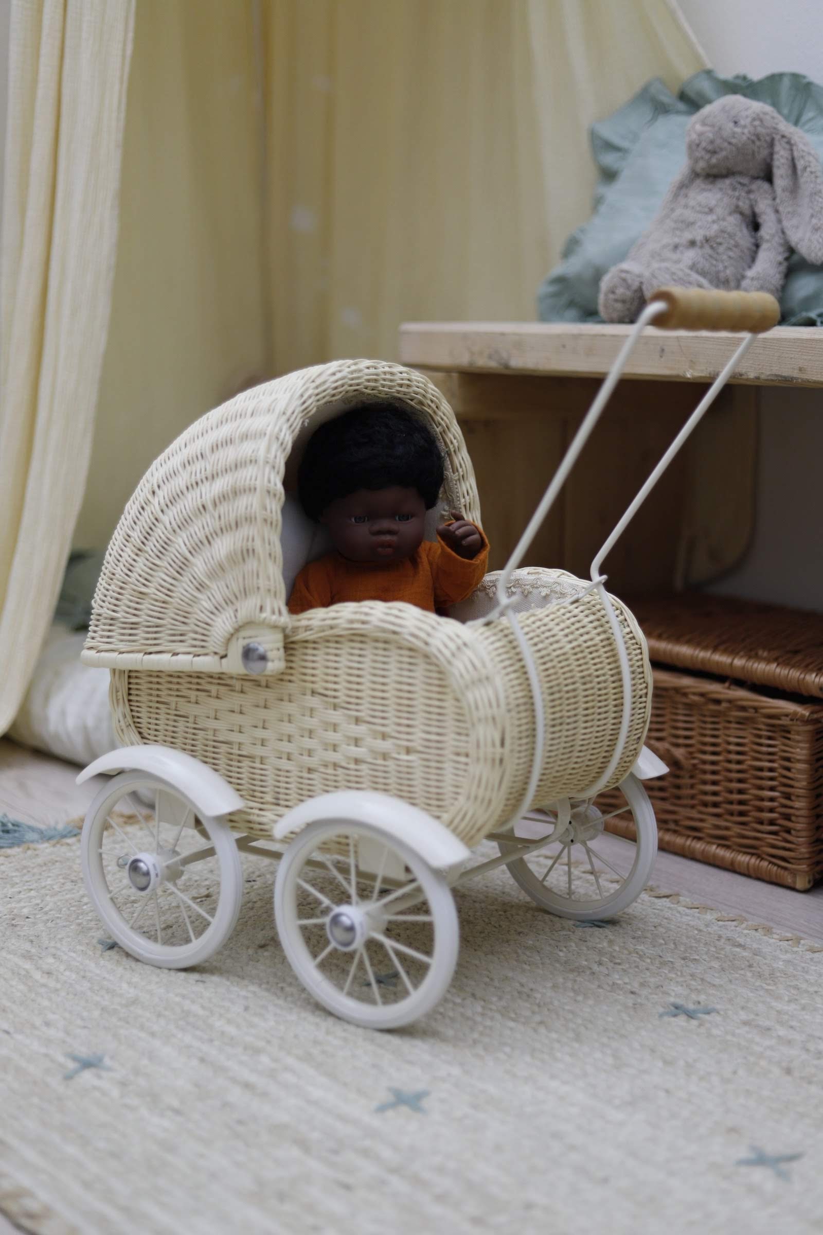 Wicker Doll Stroller. Heritage Doll Stroller. Rattan Doll Pram. Wicker ...