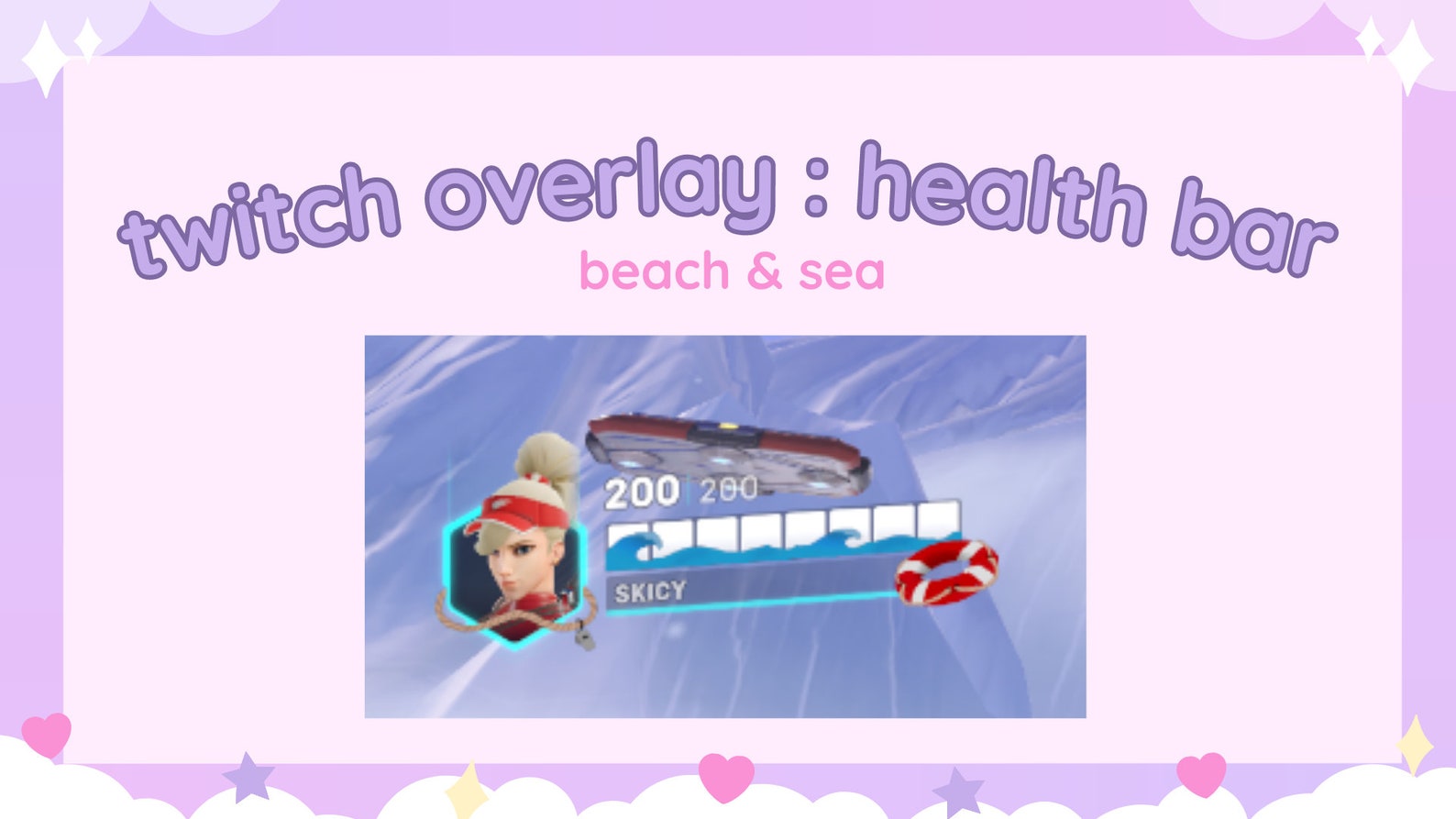 Beach & Sea Overwatch Health Bar, Overlay for Stream - Etsy