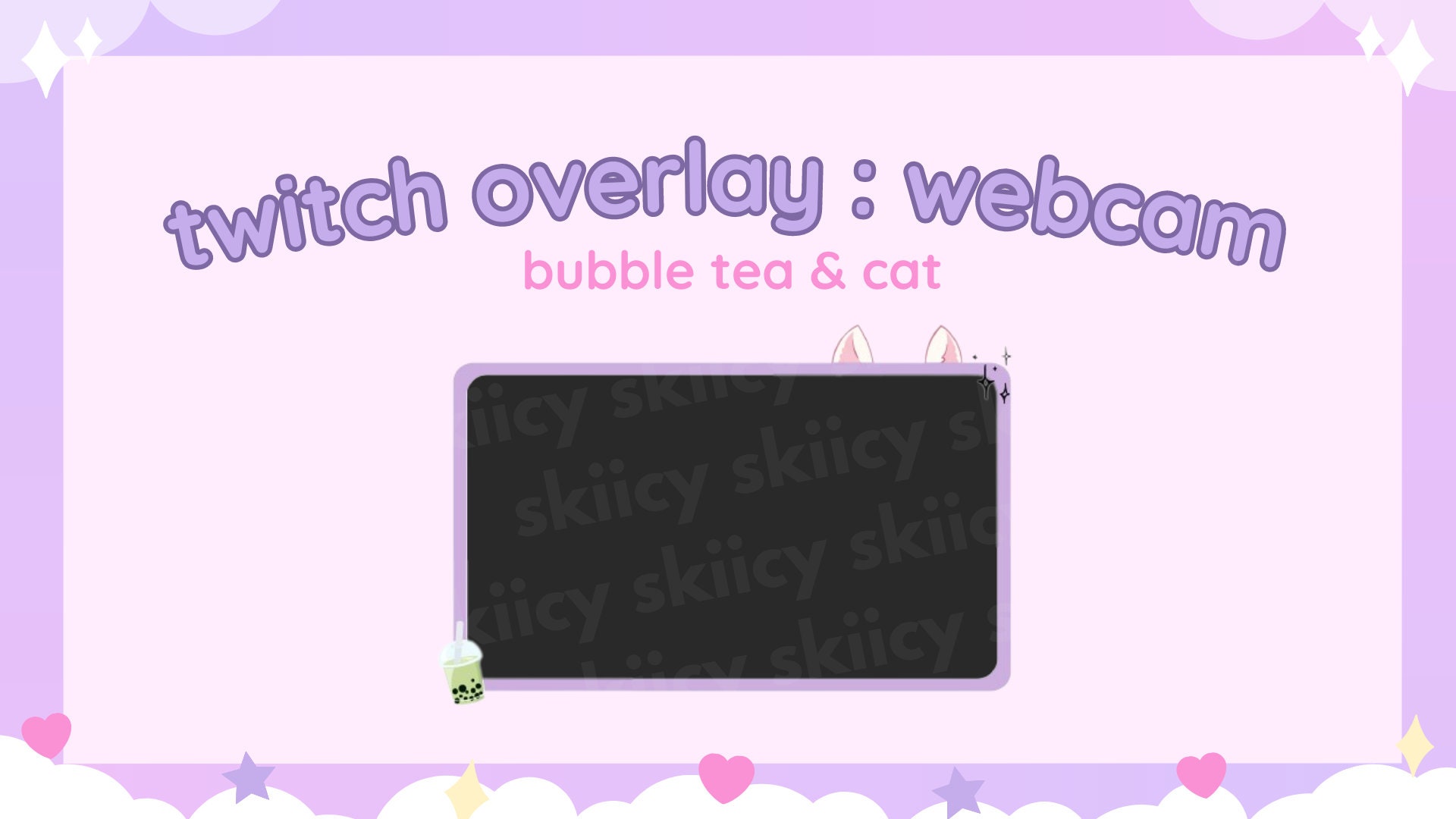 Bubble Tea & Cat Webcam, Overlay for Stream - Etsy