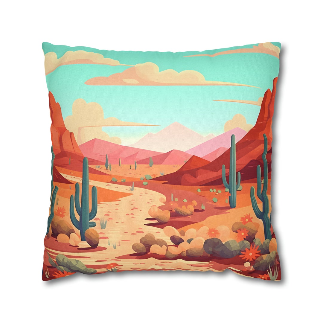 Custom Desert Art Pillow Décor Personalized Throw Pillow Cover ...