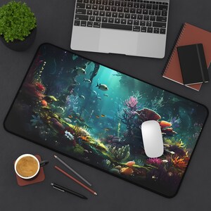 Underwater Garden Sky of Galaxies Mouse Pad Aesthetic Mousepad Desk ...