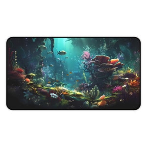 Underwater Garden Sky of Galaxies Mouse Pad Aesthetic Mousepad Desk ...