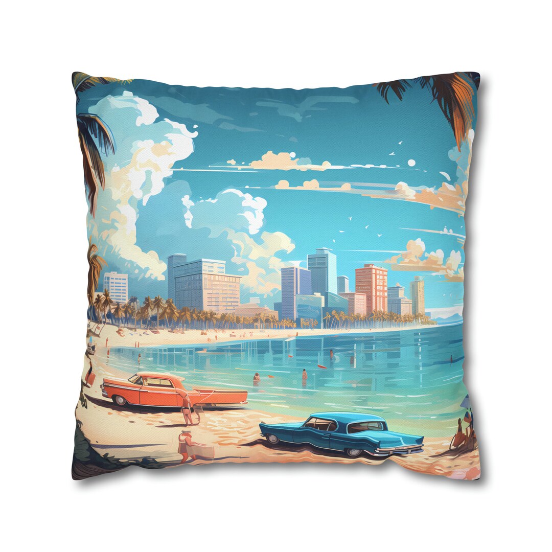 Custom Miami Florida Pillow Décor Personalized Throw Pillow - Etsy
