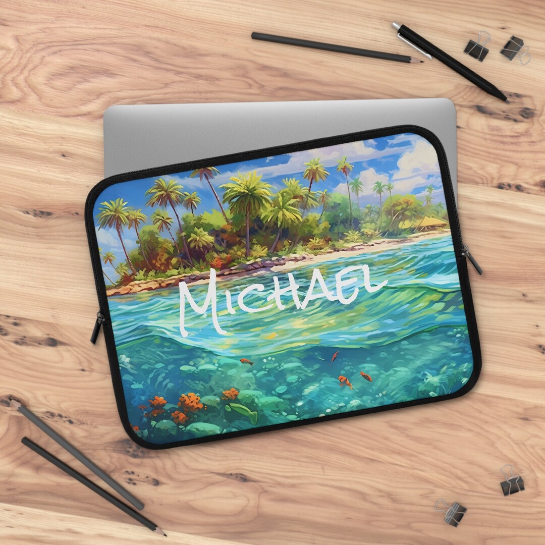Beach Life Inspired Personalized Laptop Sleeve Custom Laptop Case Ocean ...