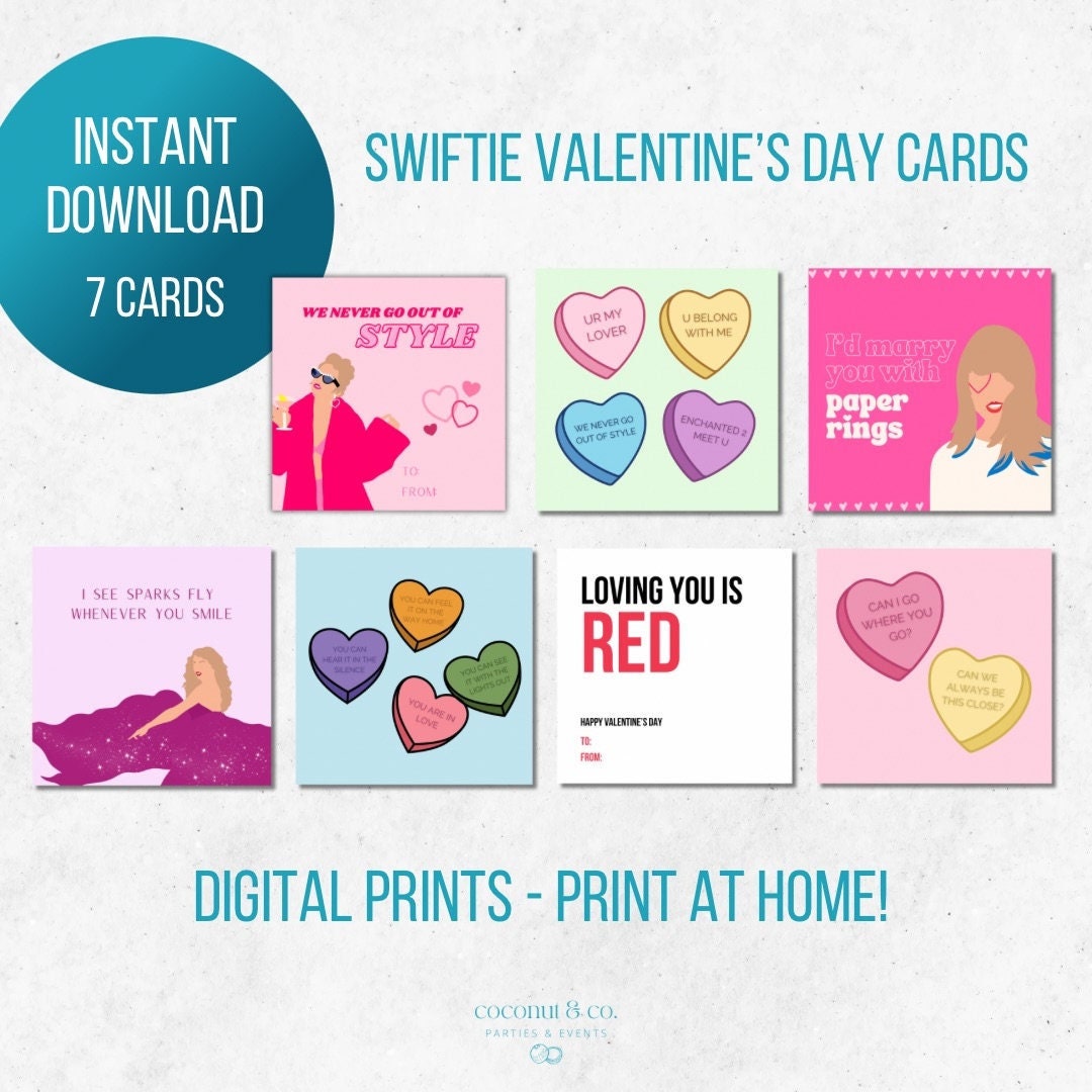 Printable Swiftie Valentines Day Cards, Taylor Swift Valentines Day ...