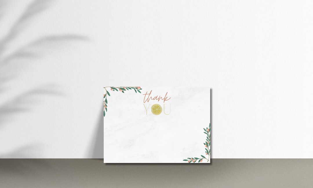 Lemon 1st Birthday Thank You Card, Printable (PNG, PDF) - Etsy