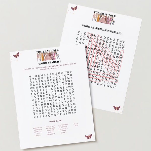 Taylor Word Search - Etsy