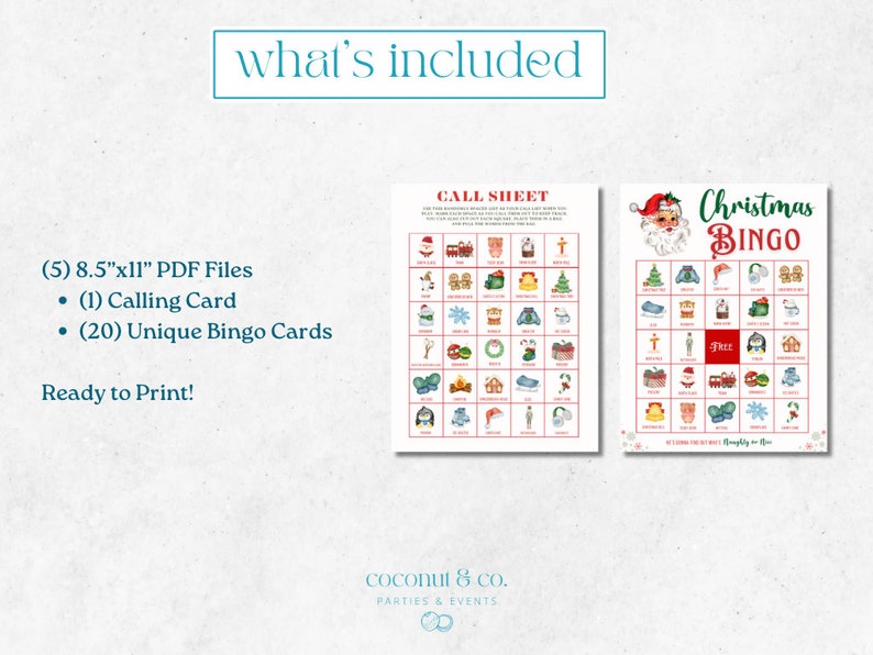 Kid’s Christmas Bingo Cards, Christmas Party Games, Instant Download ...