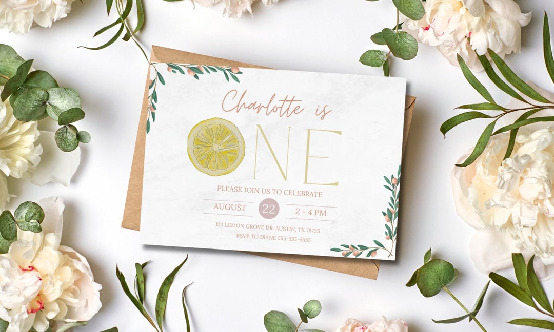 Lemon 1st Birthday Party Invitation First Birthday Party - Etsy