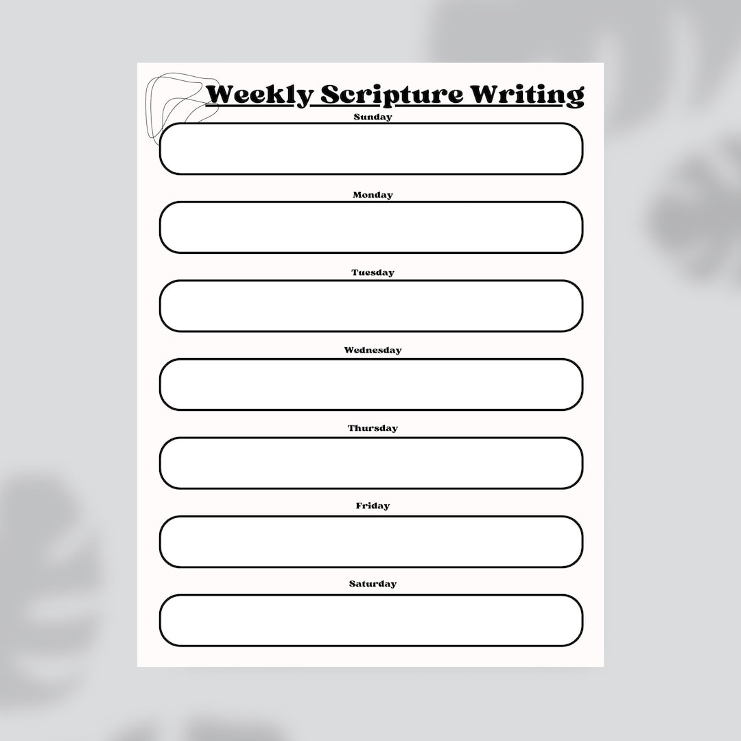 Weekly Scripture Writing Page - Etsy